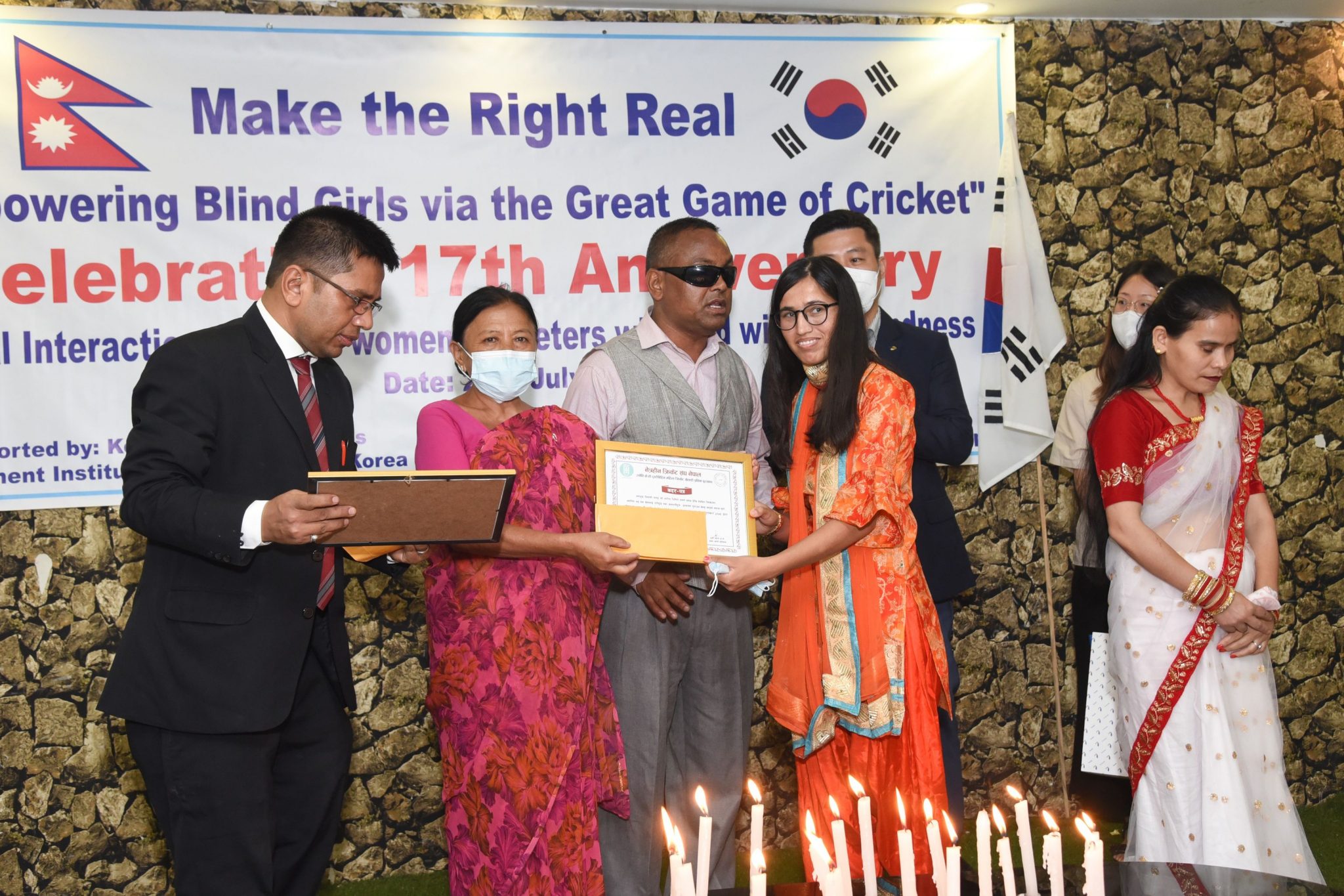 Bimala, Saarita and Nima received the third edition of Joti K.C blind ...